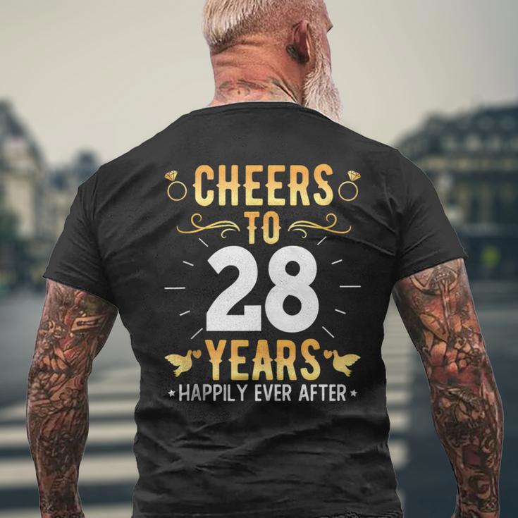 Cheers To 28 Years Married Couples 28Th Wedding Anniversary Men's T ...