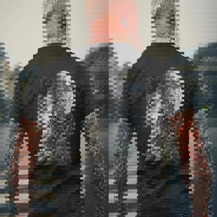 Cringe Alpha Wolf Meme Werewolf Men's T-shirt Back Print - Thegiftio UK