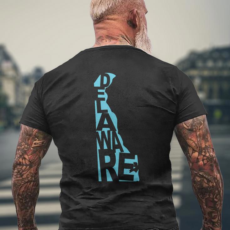 Delaware Map Men's T-shirt Back Print - Monsterry