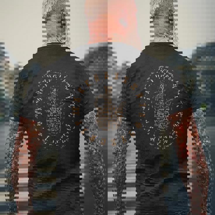 Ethiopian Coffee Geez Alphabet Numbers And Jebena Men's T-shirt Back ...