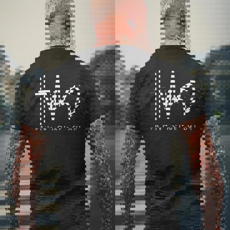 Fe Esperanza Amor Símbolo Cristiano Camiseta Hombre Estampado Espalda - Regaloses