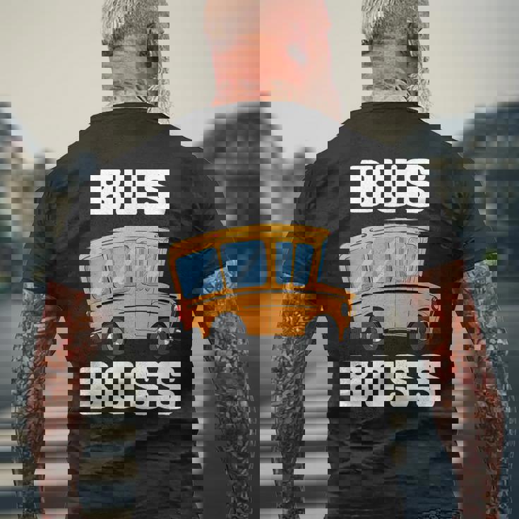 Bus Boss School Bus Driver Job Career Men's T-shirt Back Print - Monsterry