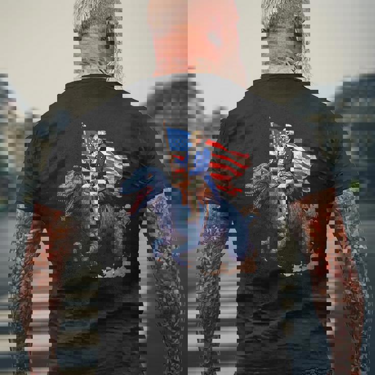 George Washington Riding A Tyrannosaurus Rex Patriotic Men's T-shirt ...