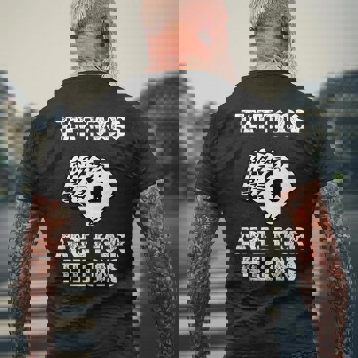 Tattoos Are For Felons Tattooed Skull Men's T-shirt Back Print - Monsterry