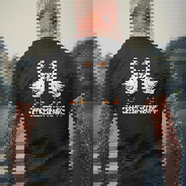 Goose Bumps Pun Bff Goosebumps Geese Humor Men's T-shirt Back Print ...