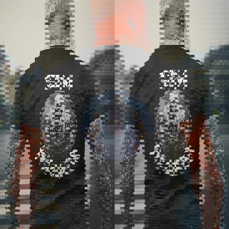 Gym Reaper Fitness Halloween Skeleton Workout Bodybuilding Men's T ...