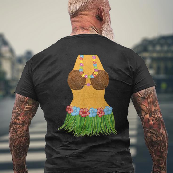 Hula Dancer Lei Flowers Coconut Bra Grass Skirt Men's T-shirt Back ...