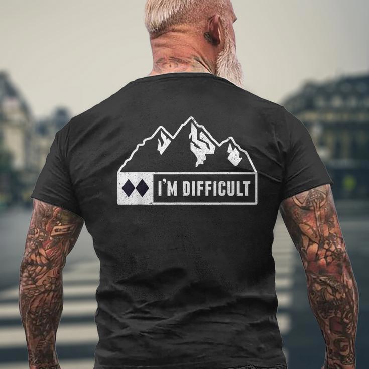 I'm Difficult Snowboard Ski Run Circle Mountain Sign Men's Back Print T ...