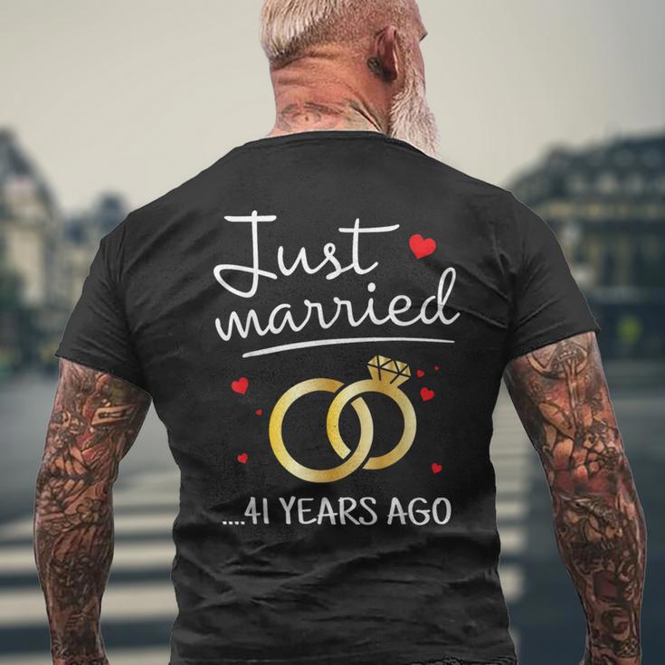 Just Married 41 Years Ago Couple 41St Anniversary Men's T-shirt Back ...