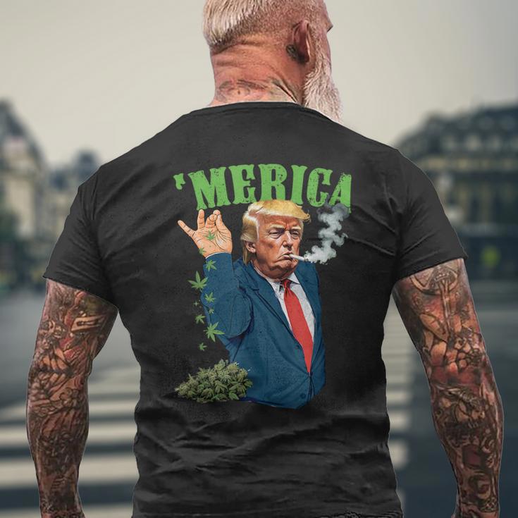 Merica Trump Bae Smoking Weed Cannabis 420 Stoner Men's T-shirt Back ...