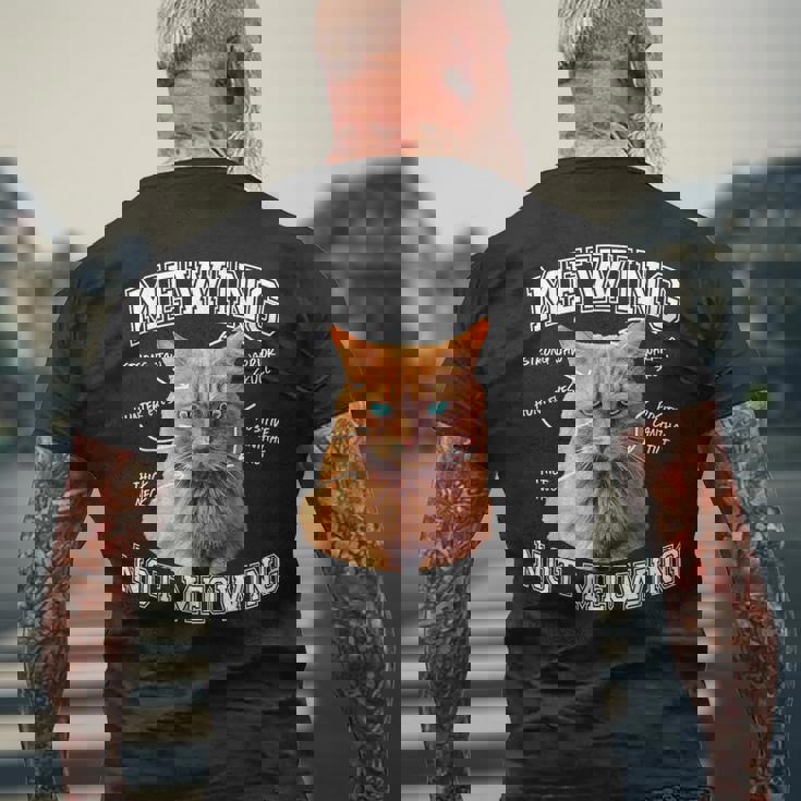 Mewing Not Meowing Cat Meme Looksmax Cat Joke Men's T-shirt Back Print ...