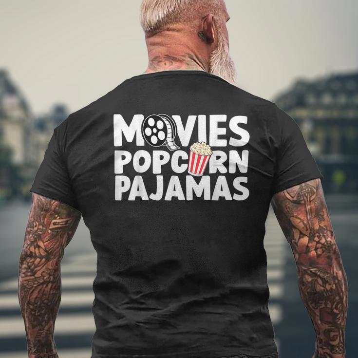 Movies Popcorn And Pajamas Popcorn Movie Night Men's T-shirt Back Print ...