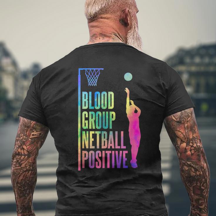 Netball Blood Group Netball Positive Men's T-shirt Back Print - Thegiftio