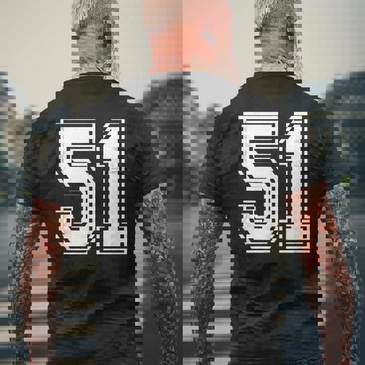 Number 51 Numbered Uniform Sports Jersey Team 51St Birthday Men's T ...