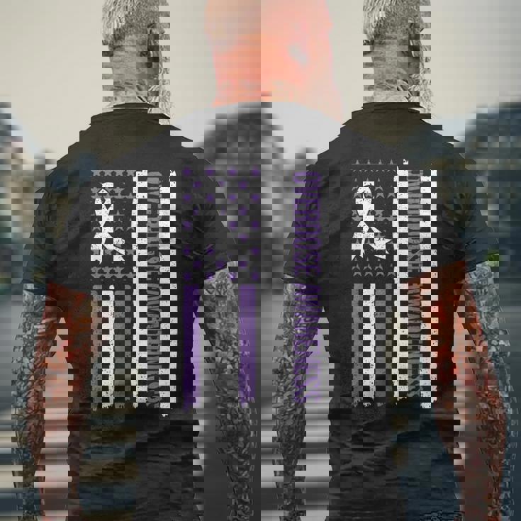 Overdose Awareness Month American Flag Ribbon Men's T-shirt Back Print ...