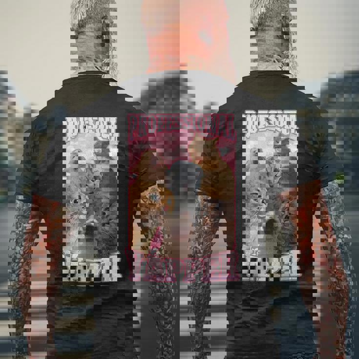 Professional Yapper Cat Meme Goofy Ahh Ironic Cat Men's T-shirt Back ...