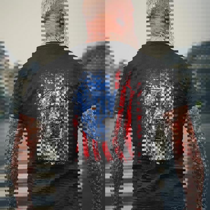 Retro Pitbull Dog & American Flag Indepedence Day July 4Th Men's T ...