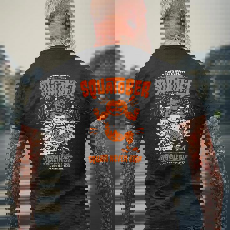 Sorinex Presents Squatober Squats Never Stop Men's T-shirt Back Print ...