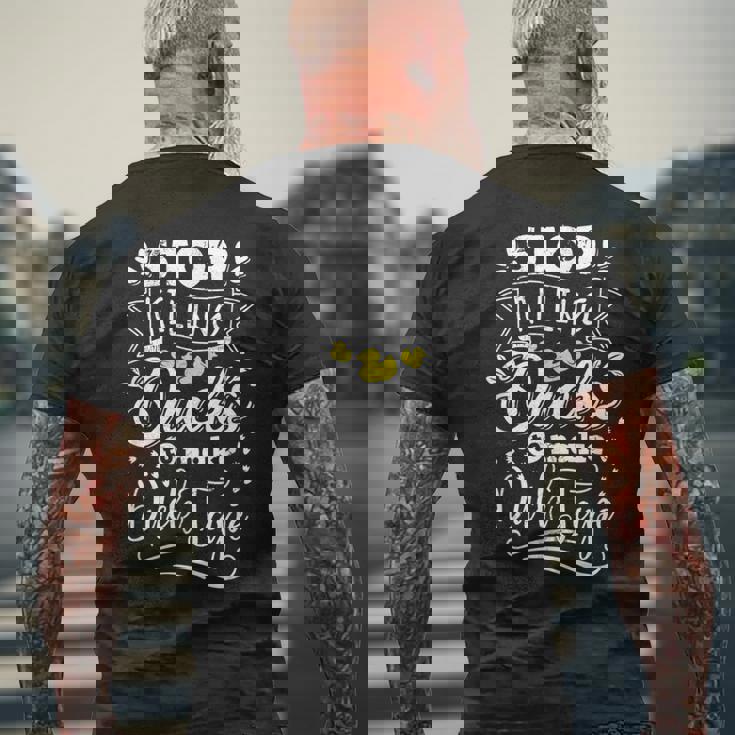 Stop Killing Ducks To Make Duck Tape Rubber Duck Meme Men's Back Print ...