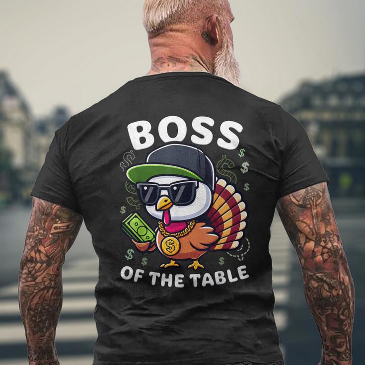 Thanksgiving Boy Turkey Boss Of The Table Men's T-shirt Back Print | Mazezy