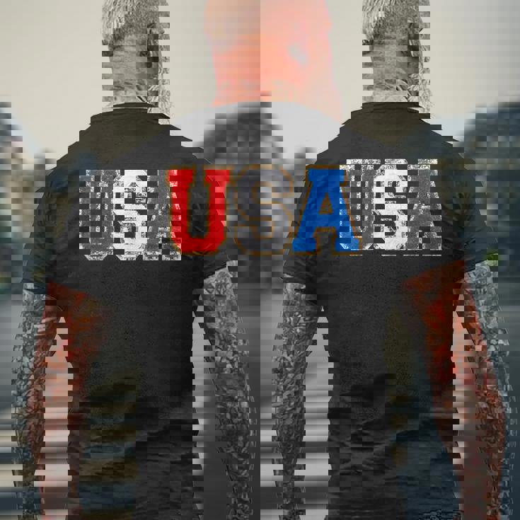 Usa 4Th Of July Bling Flag Usa 4Th Of July Men's T-shirt Back Print ...