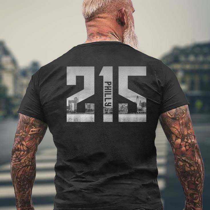 Vintage Philadelphia Philly 215 Area Code Skyline Men's T-shirt Back ...