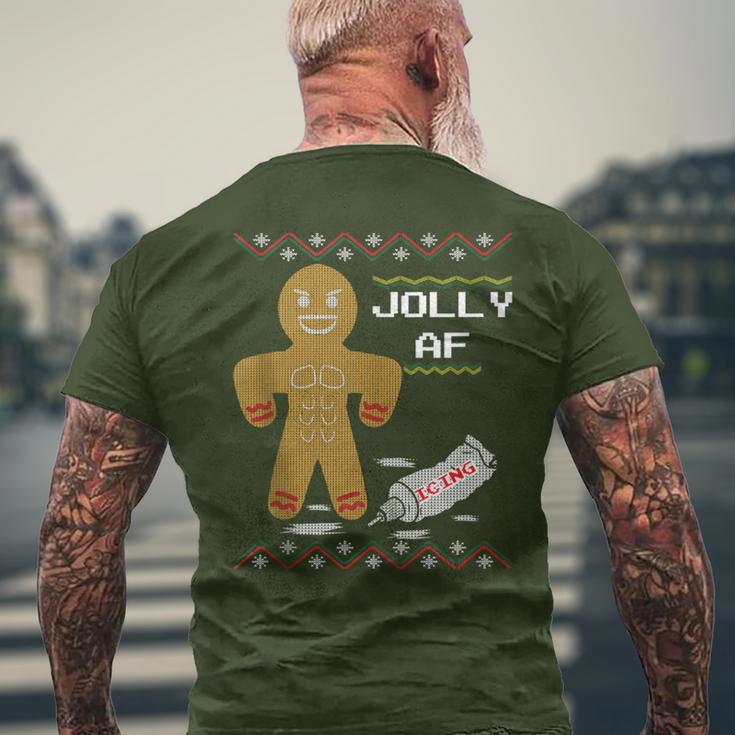 Jolly Af Gingerbread Man Body Builder Ugly Christmas Sweater Men's T ...