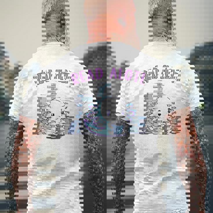 Axolotl Reading A Book Read Alotl Books Axolotl Book Men's T-shirt Back ...