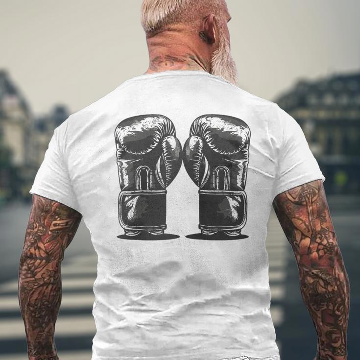 Boxing Gloves Graphic Pugilism Men's T-shirt Back Print - Monsterry