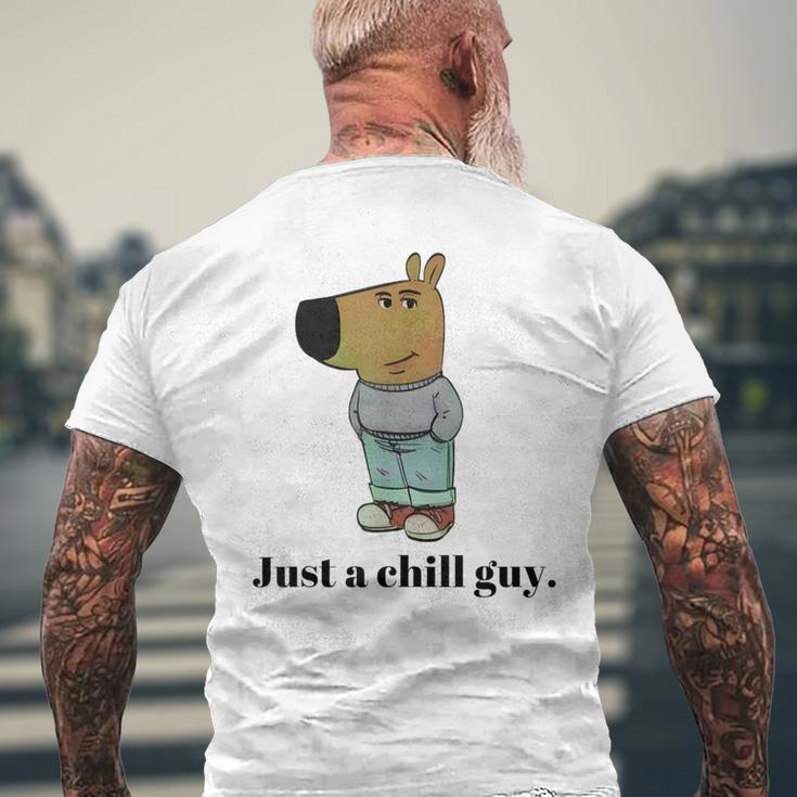 Chill Guy Dog Meme Chill Guy Meme Men's T-shirt Back Print | Mazezy