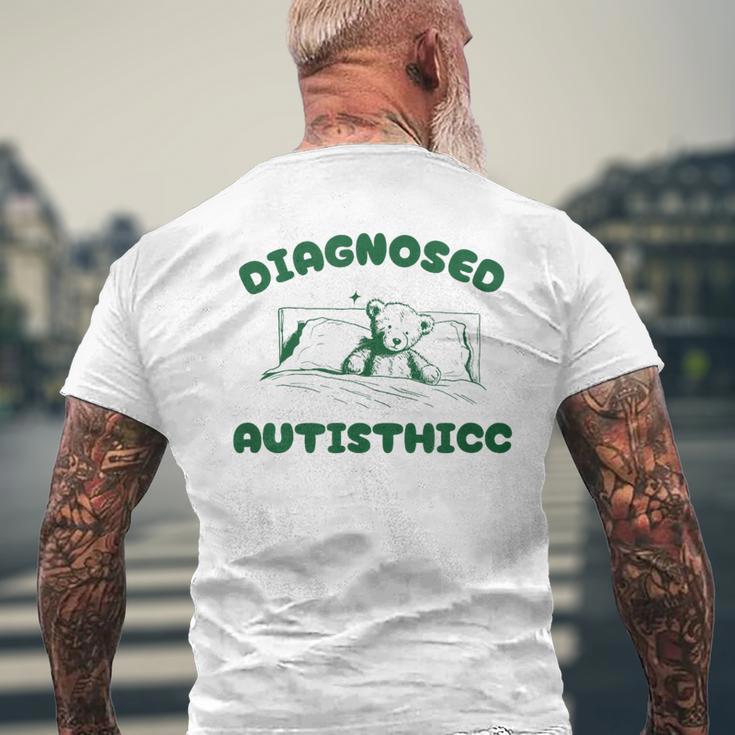 Diagnosed Autisthicc Autism Meme Silly Pun Y2k Bear Men's T-shirt Back ...