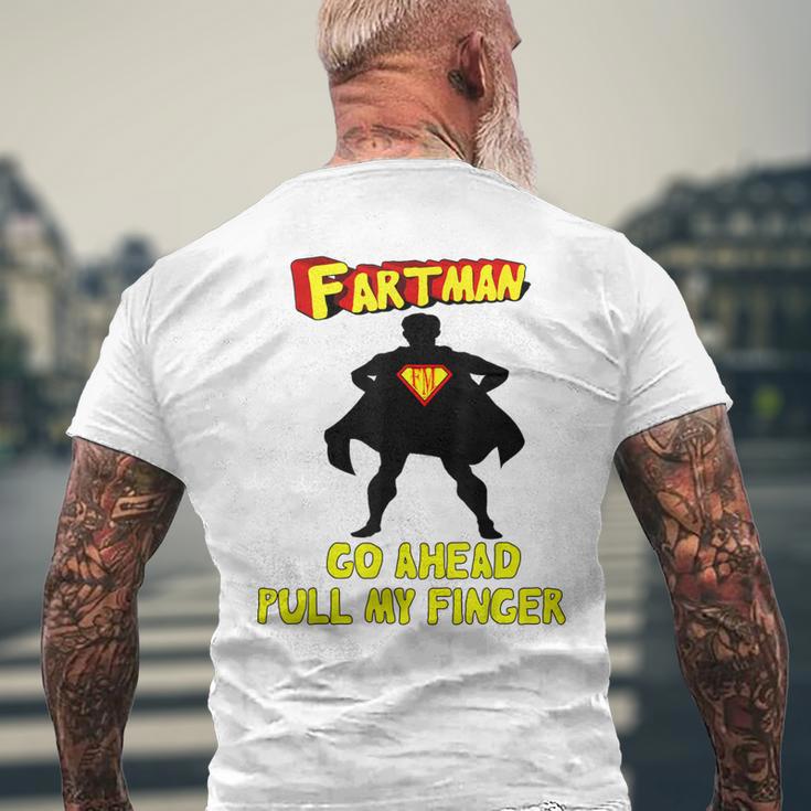 Fart Fartman Pull My Finger Men's T-shirt Back Print - Monsterry