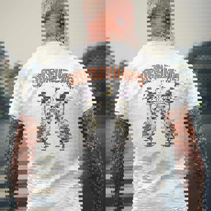 Goose Bumps Goosebumps Geese Fist Bump Pun Men's T-shirt Back Print ...