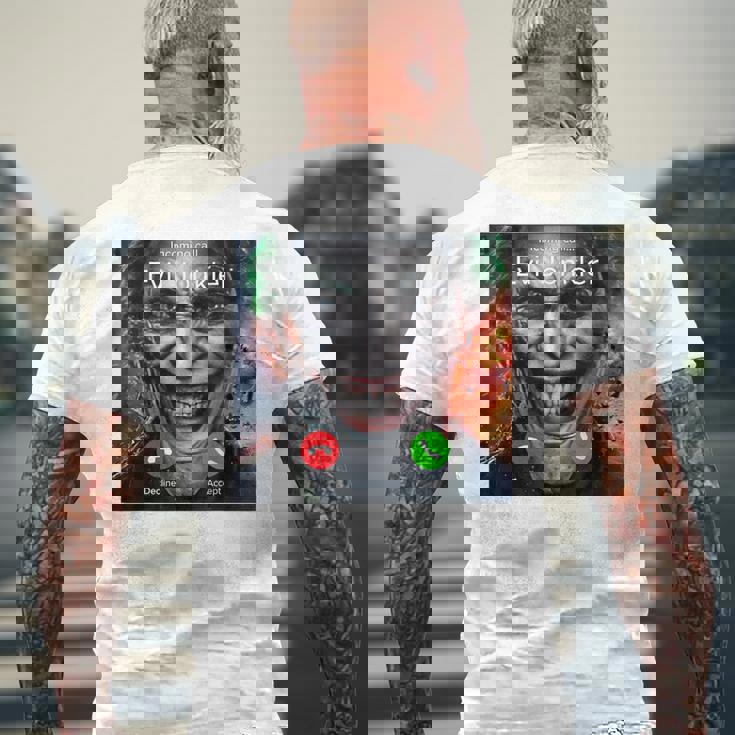 Humor Horror Incoming Call From Evil Jonkler Halloween Men's T-shirt ...