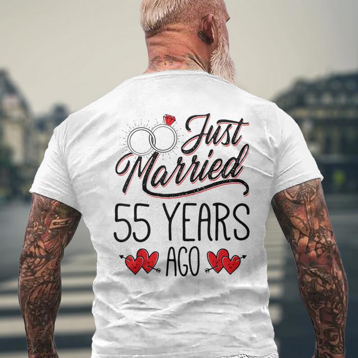 Just Married 55 Years Ago Couple 55Th Anniversary Men's T-shirt Back ...