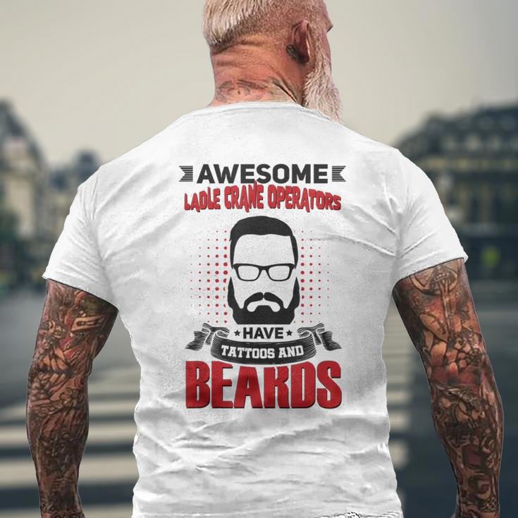 Wh Awesome Ladle Crane Operators Tattoo Beard Men's Back Print T-Shirt ...