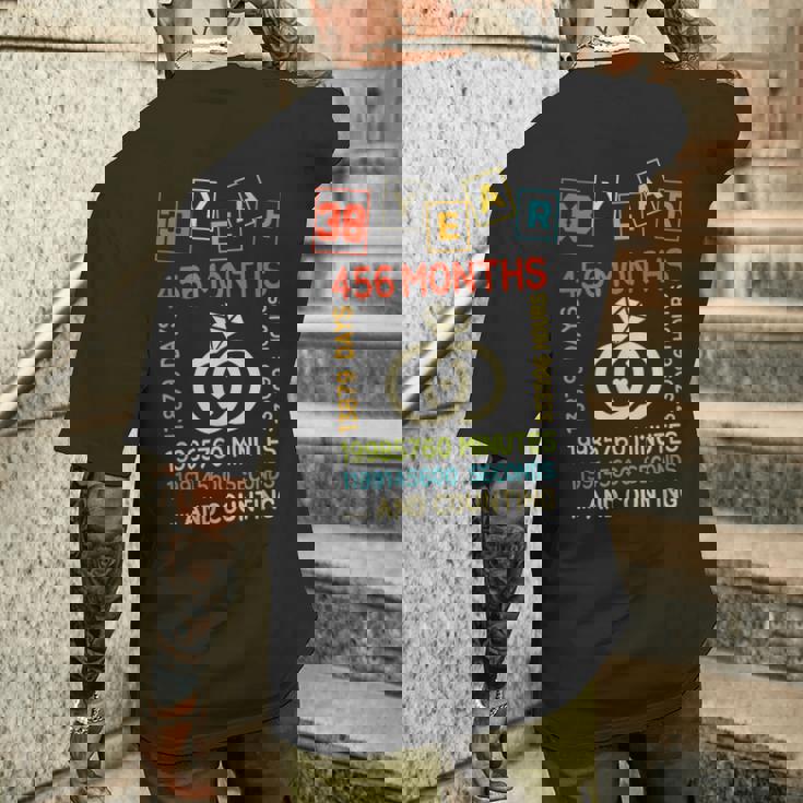 38 Years 456 Months 38Th Wedding Anniversary Couples Parents Men's T ...