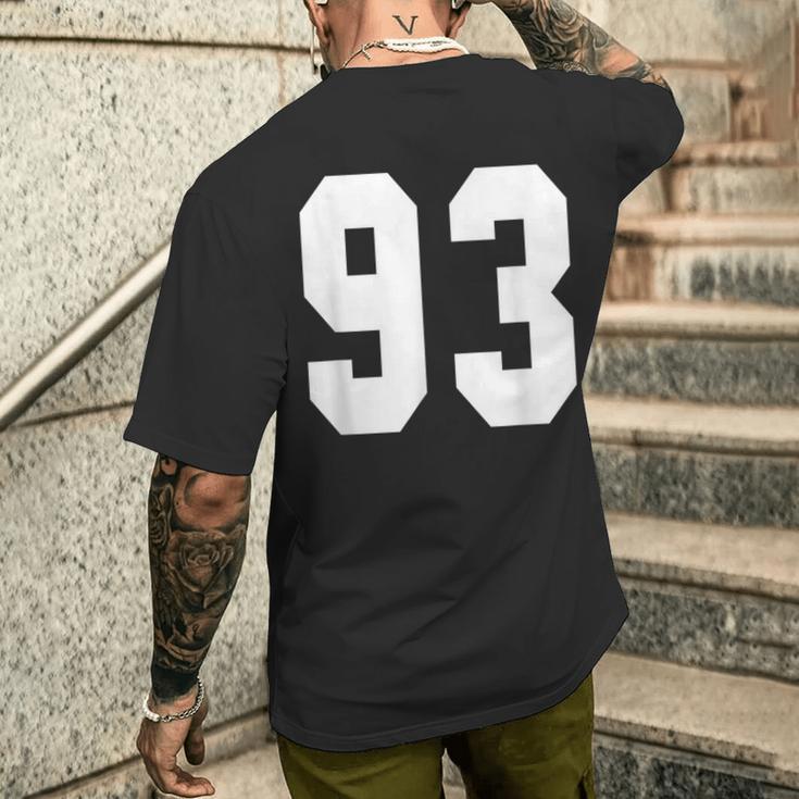 93 Team Sports Jersey Front & Back Number Player Fan Men's T-shirt Back ...