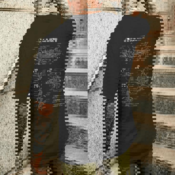 American Aircraft Stealth Fighter F35 Lightning Blueprint Men's T-shirt ...