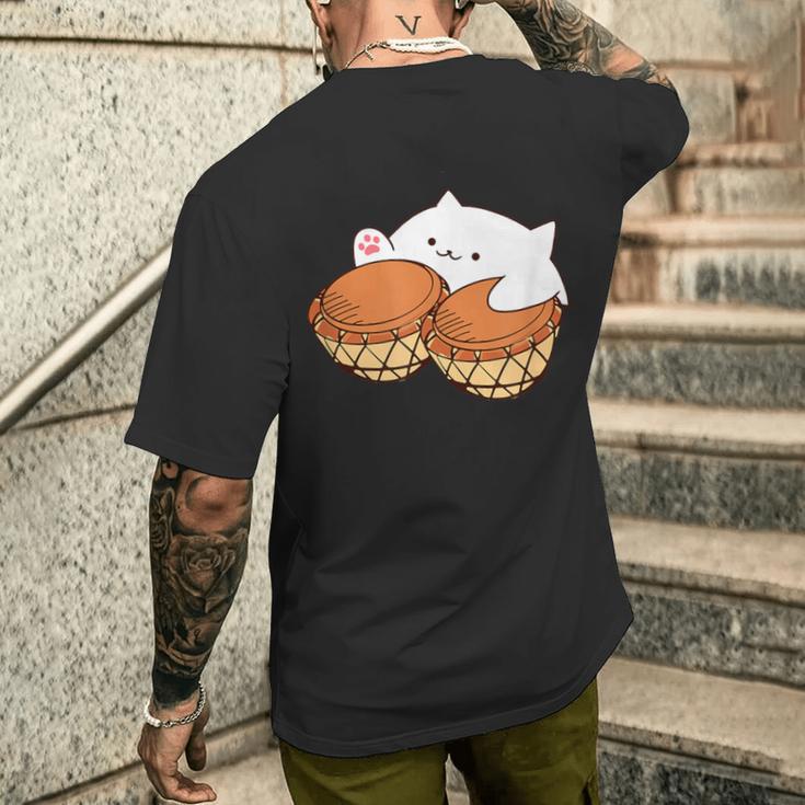 Bongo Cat Merch Cute Kawaii Cat Meme Men's Back Print T-Shirt ...