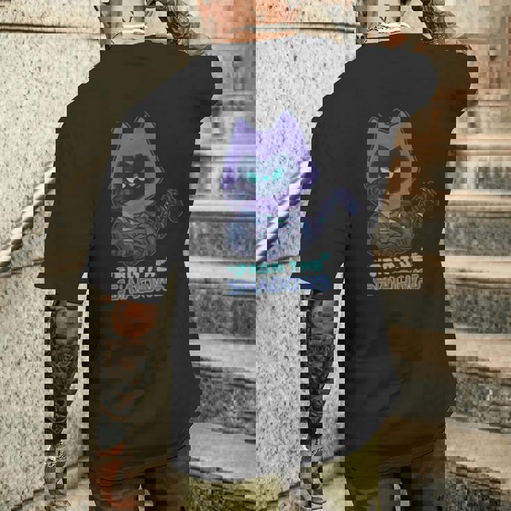 Chibi Omen Cat Valorant Gaming Cute Men's T-shirt Back Print | Mazezy