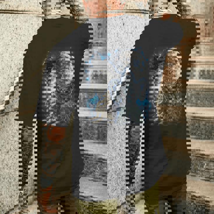 Cringe Alpha Wolf Meme Werewolf Men's T-shirt Back Print - Monsterry