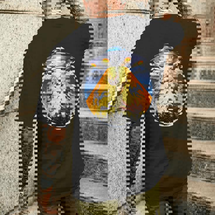 Cryptids Alien Abduction Bigfoot Jackalope Werewolf Mothman Men's T ...