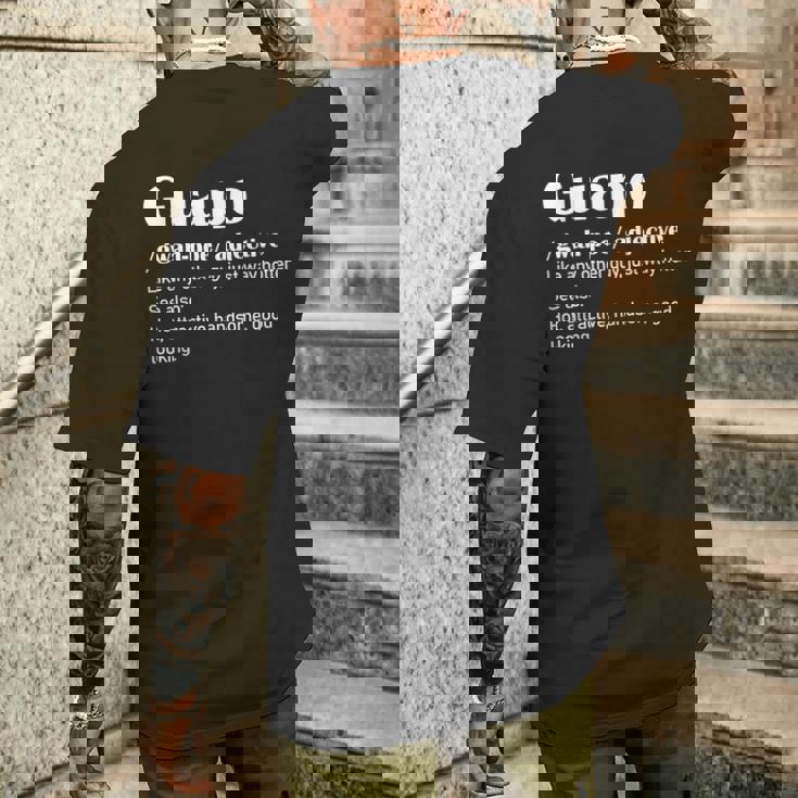 The Definition Of Guapo Men's T-shirt Back Print | Mazezy