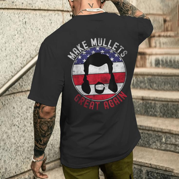 80S Hairstyle Retro Usa Flag Make Mullets Great Again Men's T-shirt ...