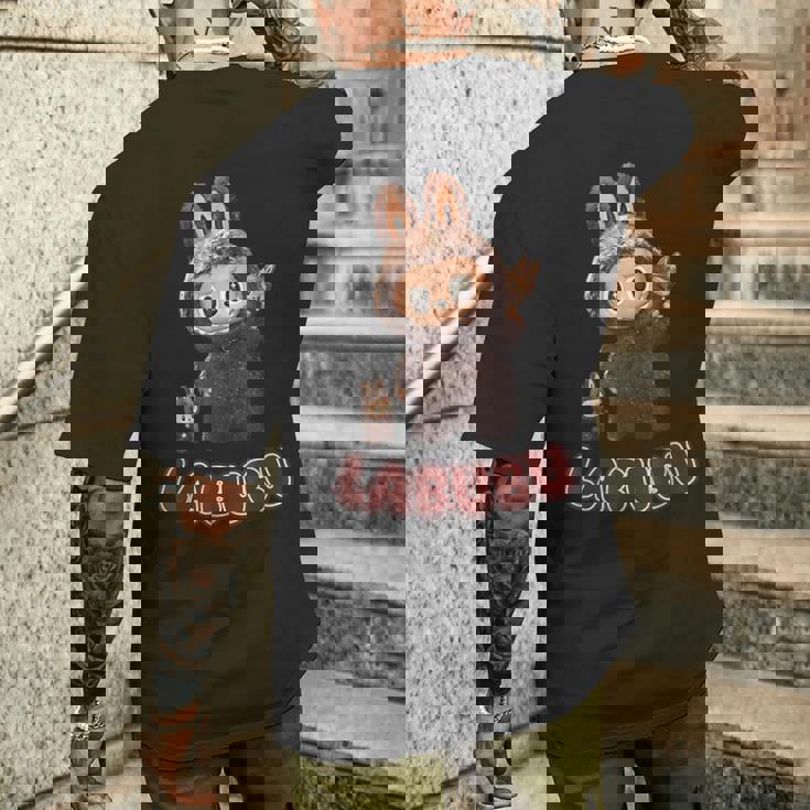 Brown Labubu Cute Labubu The Monsters Meme Men's T-shirt Back Print ...