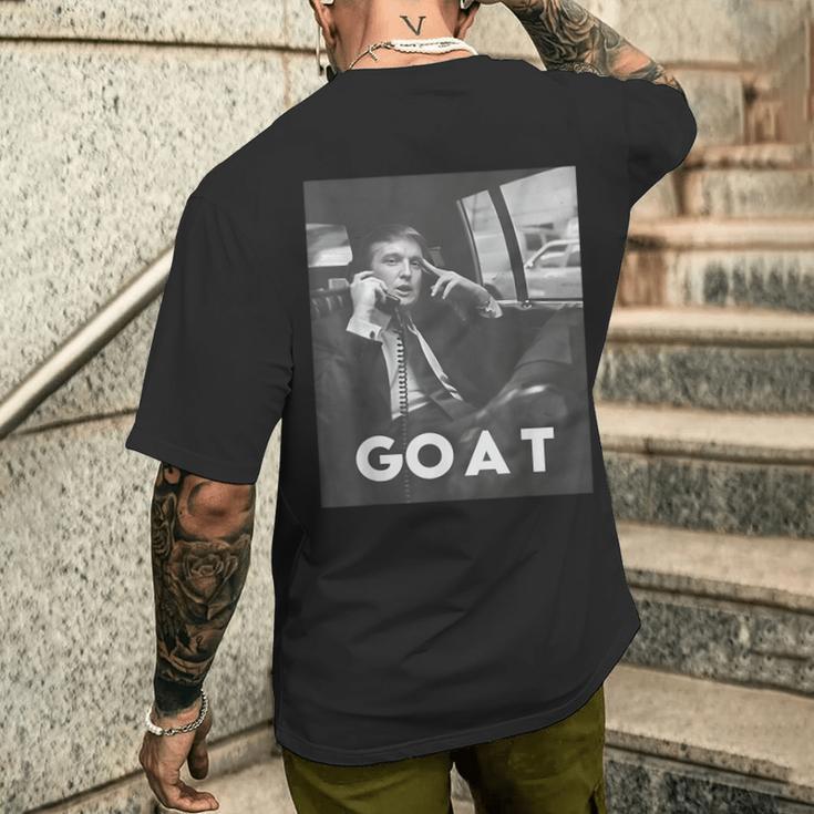 Retro Trump Goat Middle Finger Felon President 2024 Men's T-shirt Back ...