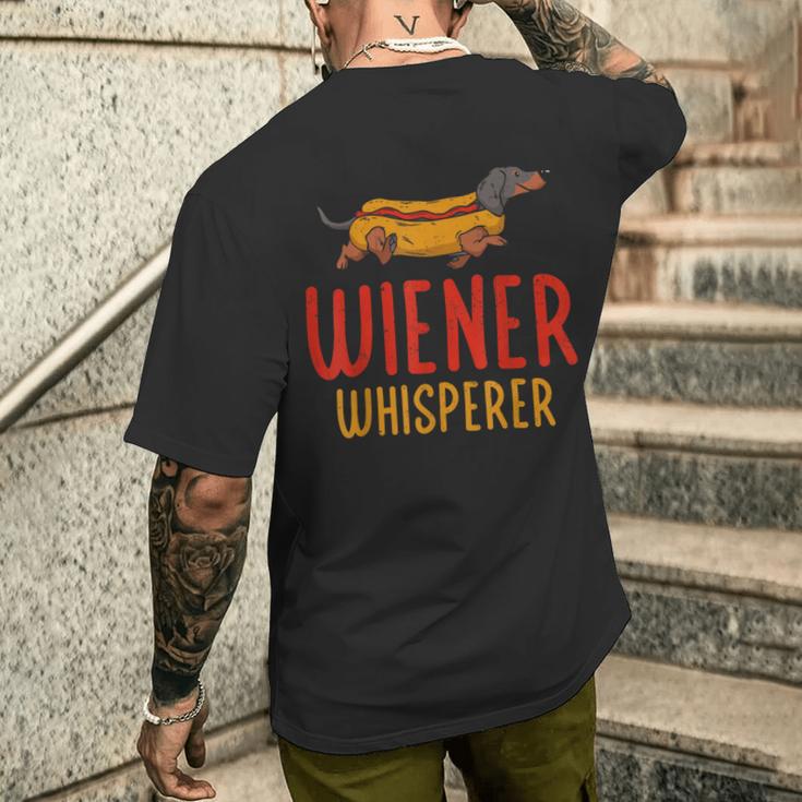 Hot Dog Adult Humor Pun Naughty Wiener Whisperer Men's T-shirt Back ...