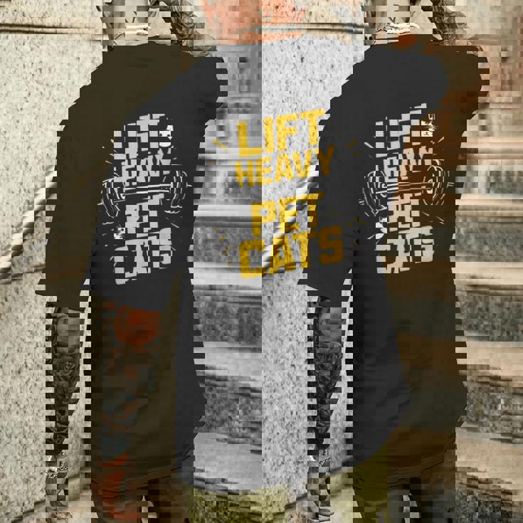 Lift Heavy Pet Cats Gym Workout Weight Lifting Lifter Men's Back Print ...