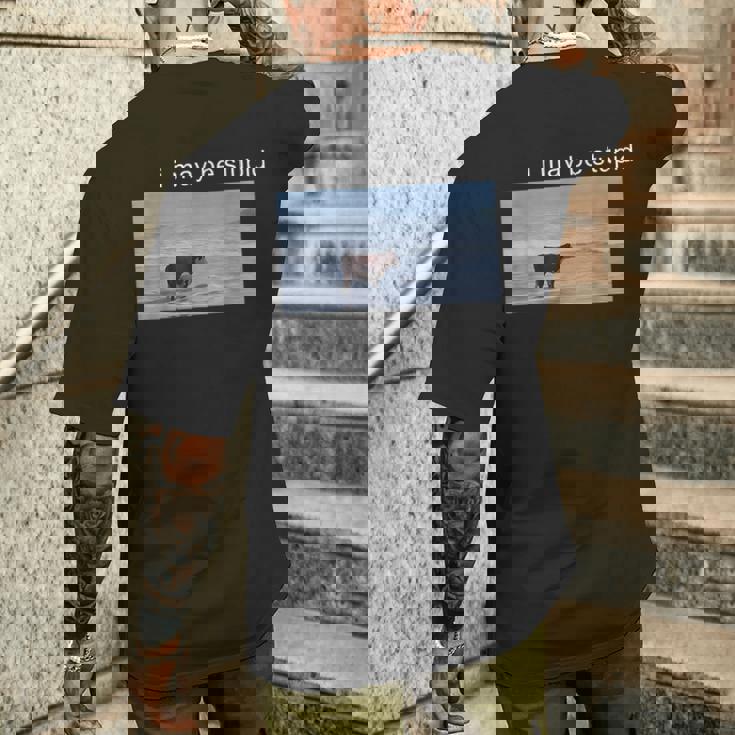 I May Be Stupid Cow Oddly Specific Dank Meme Men's T-shirt Back Print ...